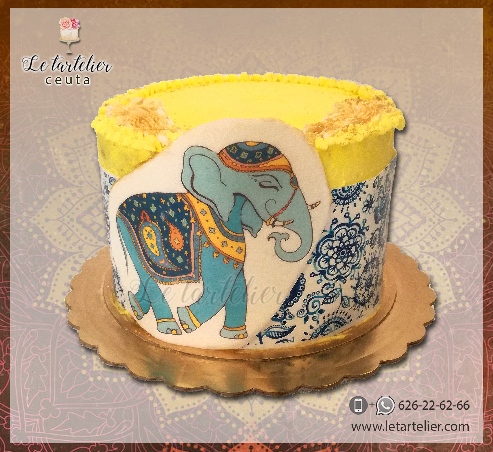 Tarta cumpleaños infantil con temática hindú realizada en crema. Le ...